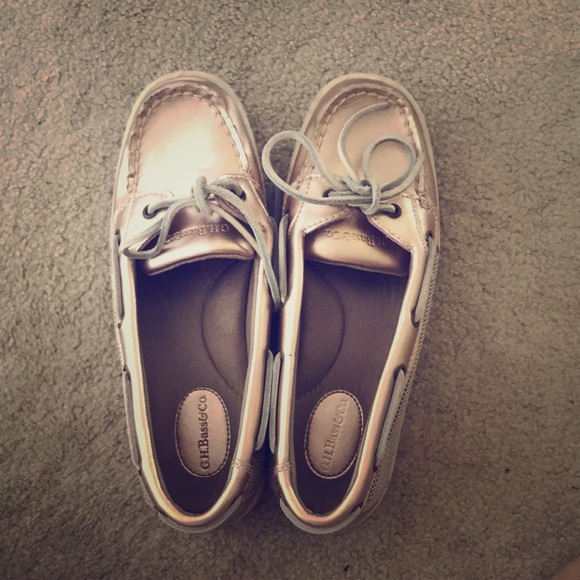 Bass | Shoes | Bass And Company Rose Gold Sperrys Lightly Worn | Poshmark